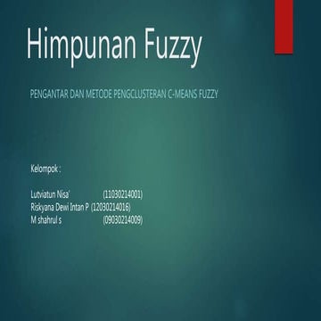Tugas 1 clustering fuzzy(kel 1) | PPTX