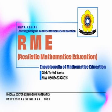 PPT Realistic Mathematic Education untuk pembelajaran | PPTX