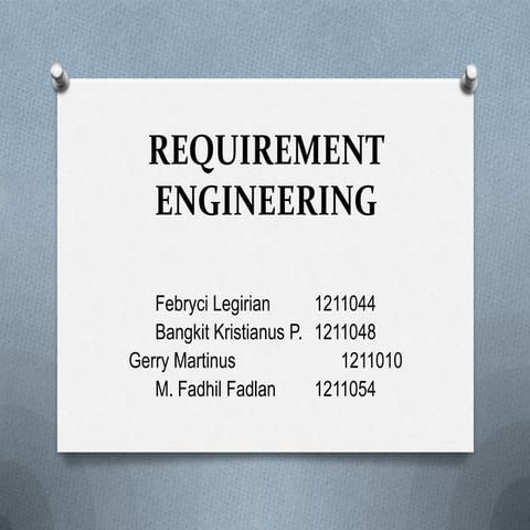 Requirement Engineering | PPTX