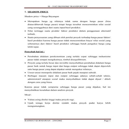 Shadow Price | PDF