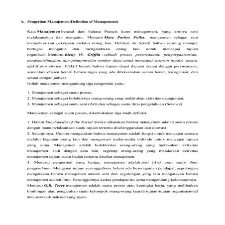 Tugas2 pengertian management | PDF