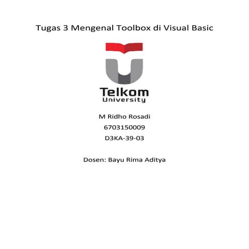 Tugas 3 mengenal toolbox di visual basic | PDF