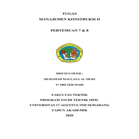 Tugas3 _M Maulana Al Muki_,Manajemen Konstruksi II | PDF