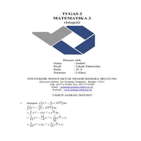 Tugas 3 MTK2 | PDF