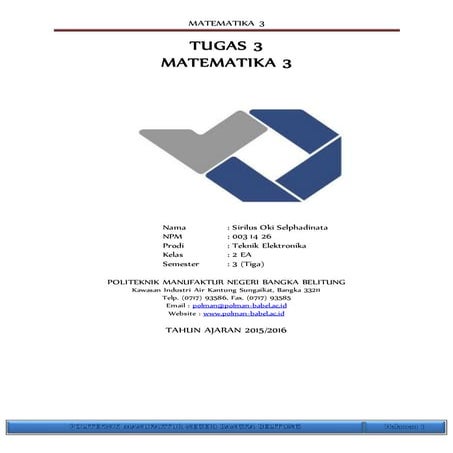 Tugas 3 mtk 3 | DOCX