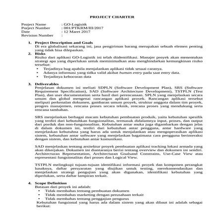 Tugas 4 project charter | PDF