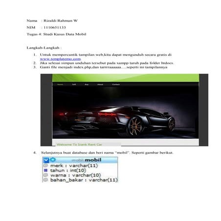 Tugas 4 api "studi kasus data mobil " | PDF
