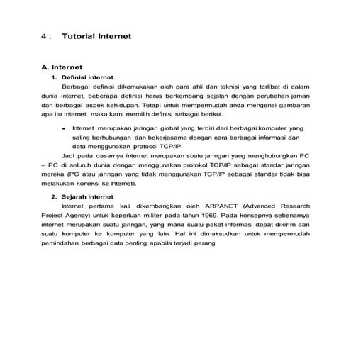 Tutorial Internet | DOCX