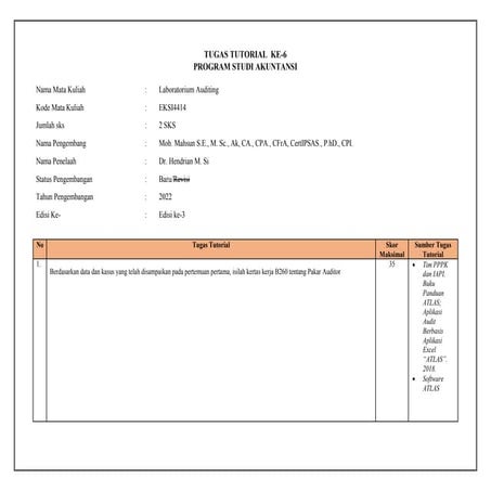 Format Kertas Kerja Audit