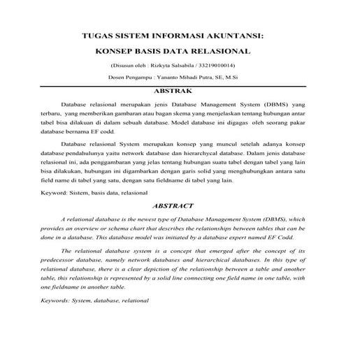 Tugas 8 sia konsep basis data relasional rizkyta salsabila 33219010014-converted | PDF