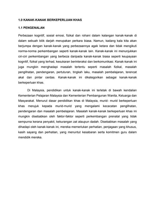 Kanak kanak bekeperluan pendidikan khas | PPTX