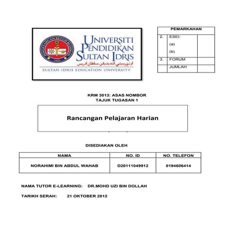 Tugasan 1 krm3013 asas nombor | PDF