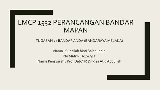 CIRI-CIRI BANDAR MAPAN DI SUNGAI PETANI | PPT