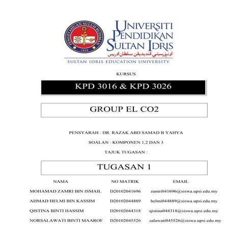 Tugasan 2 unit pengajaran kpd3016 | DOC