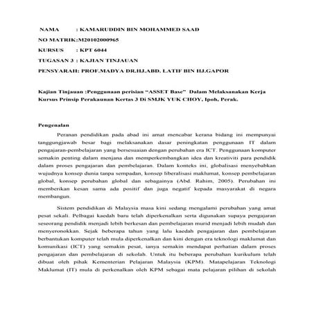 Tugasan 3 asse tbase kertas 3 | DOCX