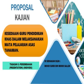 TUGASAN 3 PROPOSAL KAJIAN PENYELIDIKAN PENDIDIKAN 2023 | PPTX