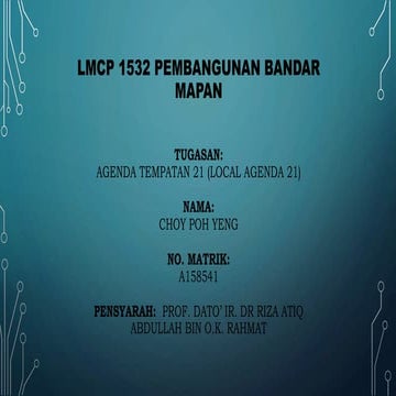 Tugasan bahagian 5 agenda tempatan 21 | PPTX