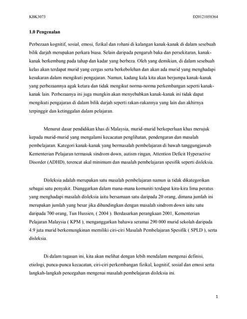 Kanak kanak bekeperluan pendidikan khas | PPTX