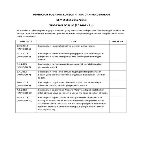 Tugasan forum qgj 3043 pergerakan dan ritma | DOC