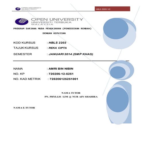 Tugasan hbls 2203 (jan 2014) | PDF