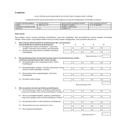 Format APKG 1 dan 2 PKP Universitas Terbuka ( UT ) Terbaru | DOC