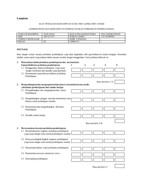 Format APKG 1 dan 2 PKP Universitas Terbuka ( UT ) Terbaru | PDF