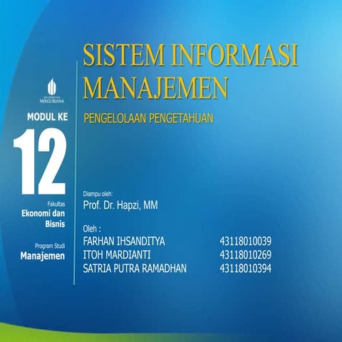 Tugas besar 1 - SIM - kelompok materi 12 | PPT