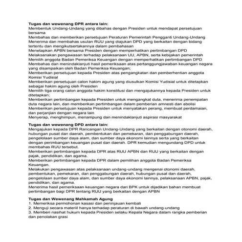 Tugas dan wewenang dpr antara lain | PDF