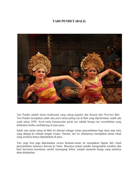 Kliping Tarian Adat Indonesia | DOCX