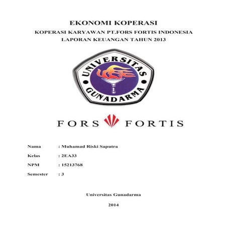 Ekonomi Koperasi - Laporan Keuangan Koperasi | PDF
