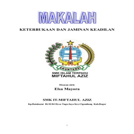 Makalah Keterbukaan Dan Jaminan Keadilan | DOCX