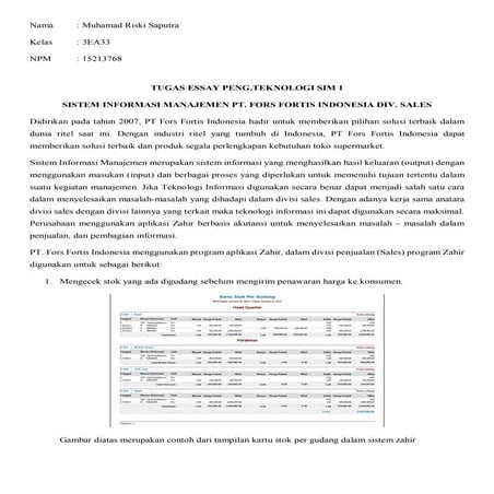 Tugas essay peng.teknologi sim 1 | PDF