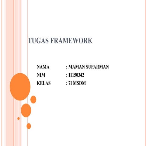 Tugas framework,maman suparman_11150342_7_i_(msdm)[1] | PPTX