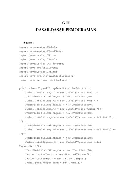 Perhitungan Dua Bilangan dengan Java NetBeans | PDF