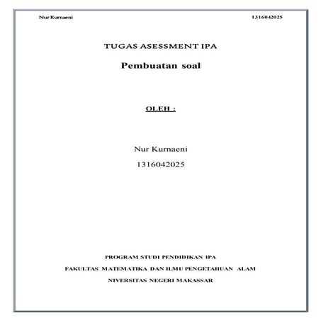 Asessment, Pembuatan Soal | PDF