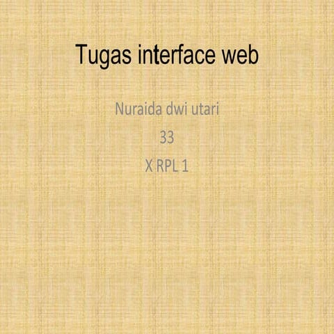 Tugas interface web aida | PPT