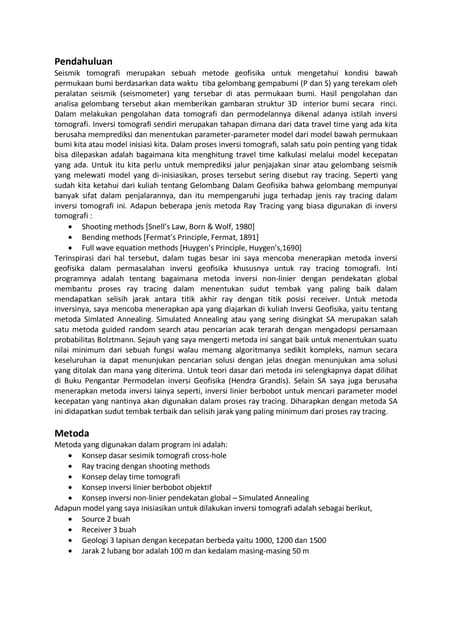 Inversi Non-Linier Dengan Pendekatan Global: Systematic And Random Grid ... Inversi Non-Linier Dengan Pendekatan Global: Systematic And Random Grid ...