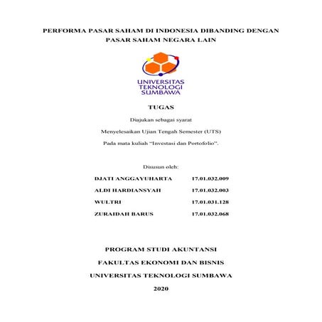Tugas Makalah Investasi & Portofolio | PDF