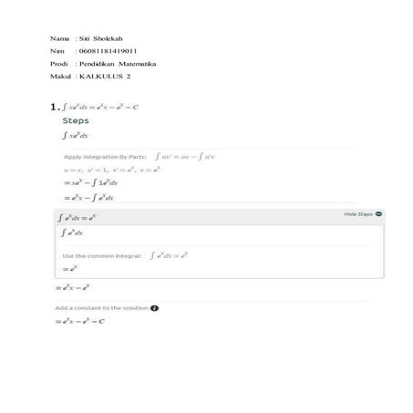 Tugas kalkulus | DOCX