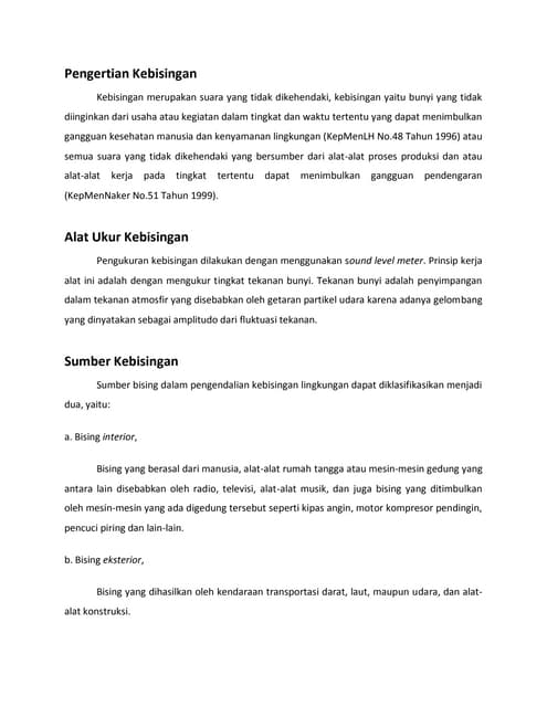 kebisingan di tempat kerja | PPTX