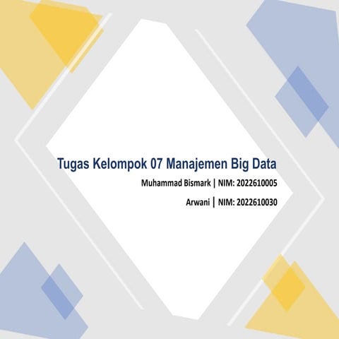 Manajemen Big Data dasar | PPTX