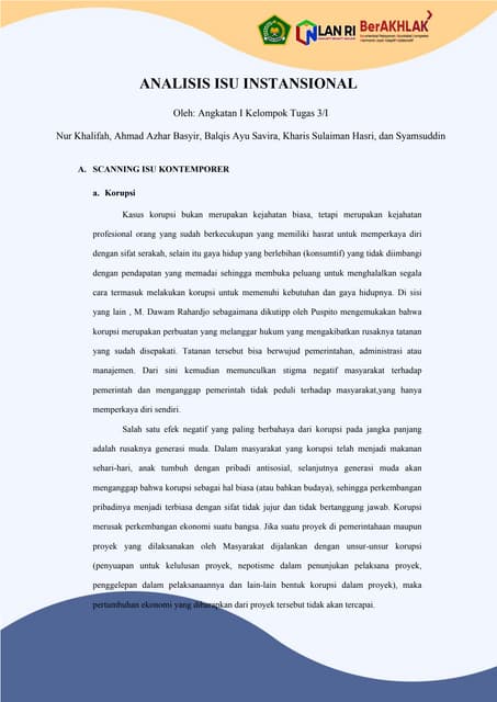 ppt kelompok 3 dampak-dampak korupsi | PPT