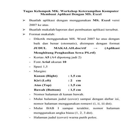 Tugas kelompok workshop keterampilan komputer | PDF