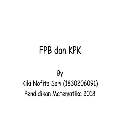 FPB & KPK ( Kiki Novita Sari) | PPT
