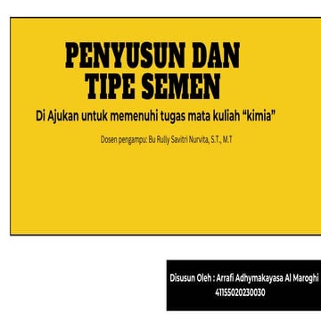 Material Penyusun Semen dan Macam Tipe Semen | PDF