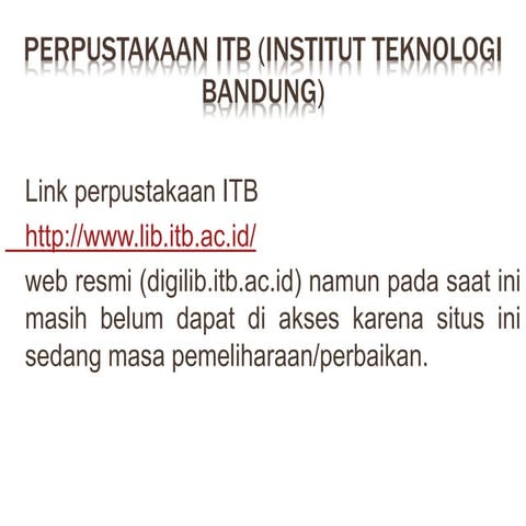 Tugas klompok 3 .. perpus itb | PPTX