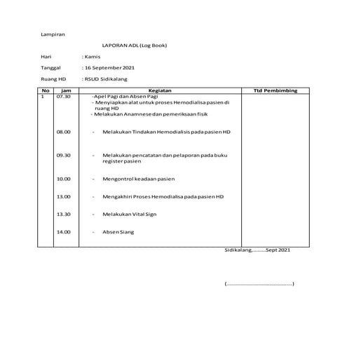 Tugas logbook tanggal 16 september 2 oktober 2021 | DOCX