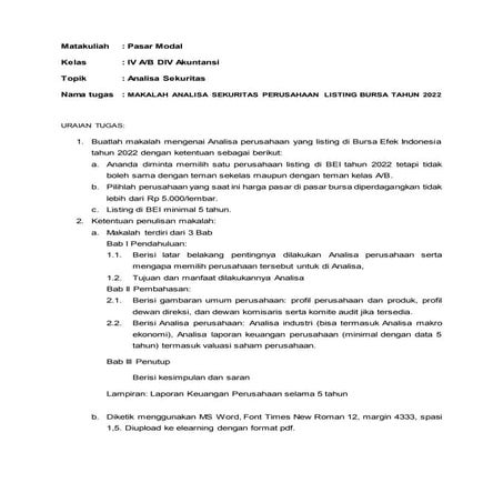 Tugas Makalah Analisa Sekuritas 2022.docx