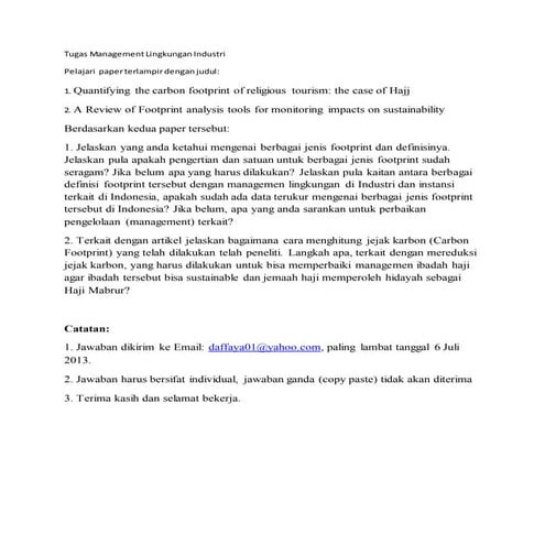 Tugas management lingkungan industri 2013 | PDF