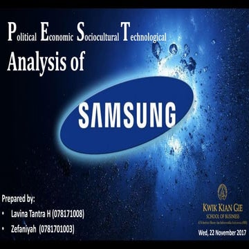 Political Economical Social Technology (PEST) Analysis of Samsung | PDF